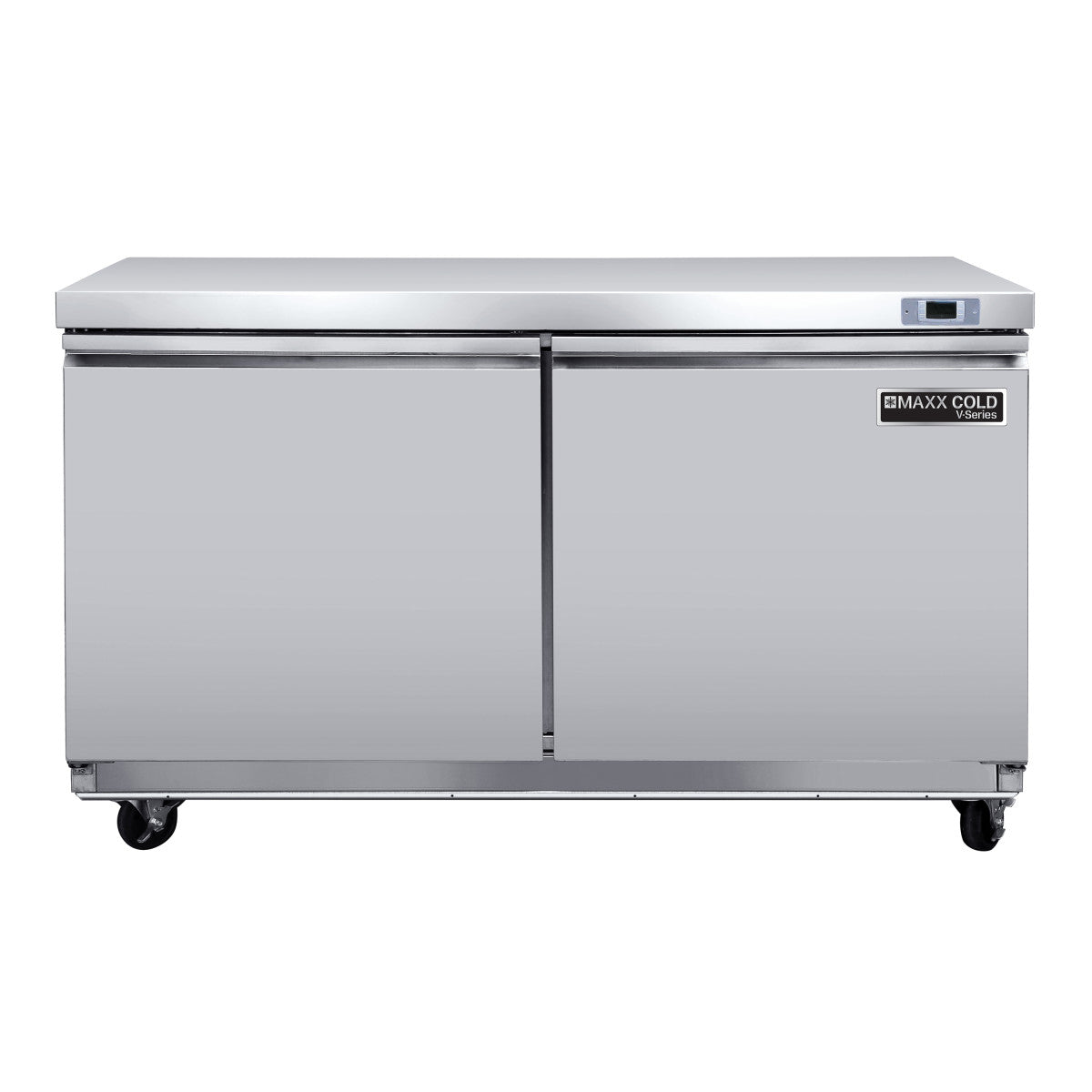 Maxx Cold V-Series 2 Door Undercounter Freezer, 48"W, 14.1 cu ft, in Stainless Steel (MVF48UHC ...