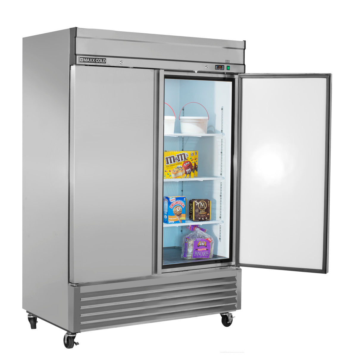 Maxx Cold Bottom Mount 2 Door Reach-In Freezer, 54" W, 42.9 Cu Ft, in ...