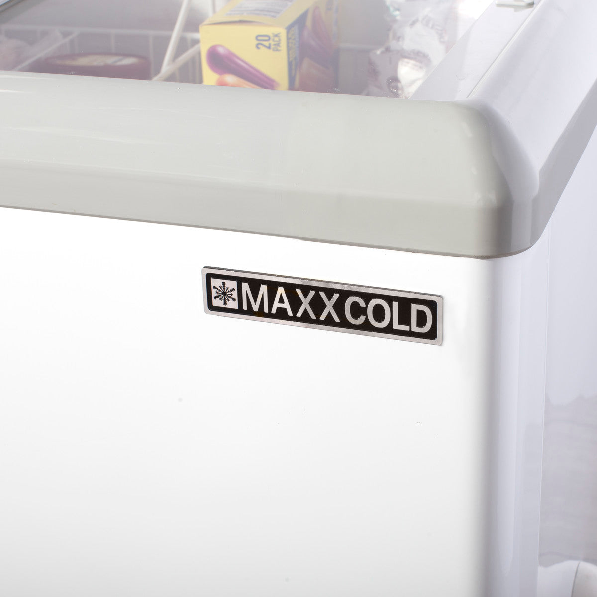 Maxx Cold Sliding Glass Top Mobile Ice Cream Display Freezer, 52"W, 11 ...