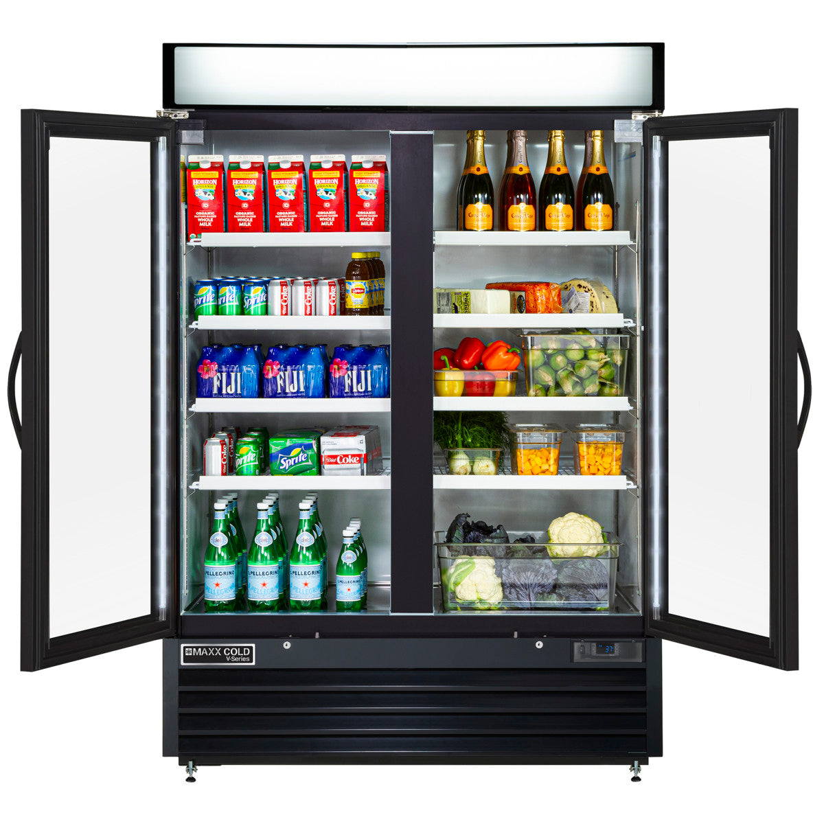Maxx Cold V-Series Double Glass Door Merchandiser Refrigerator, 54"W ...