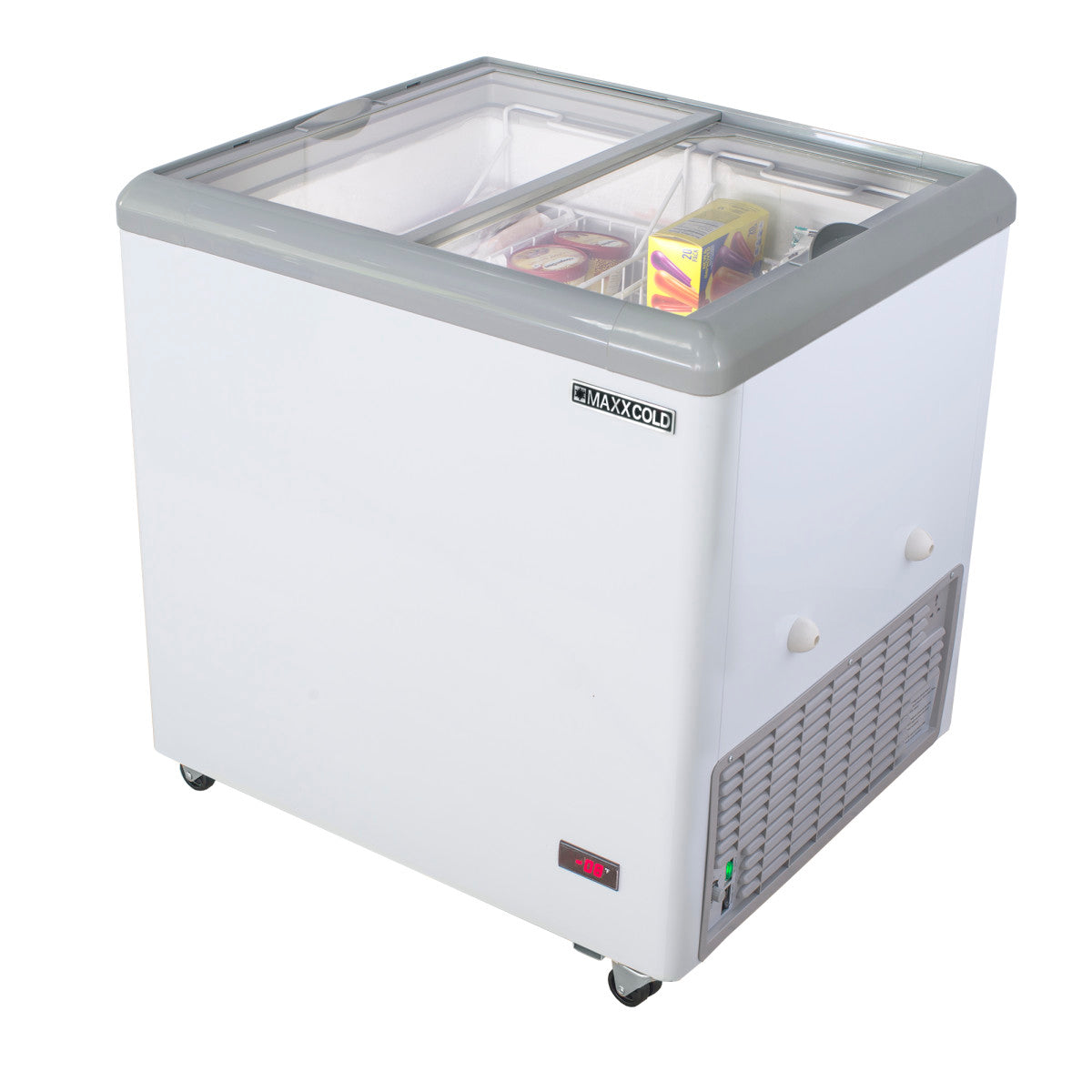 Maxx Cold X-Series Sliding Glass Top Mobile Ice Cream Display Freezer ...