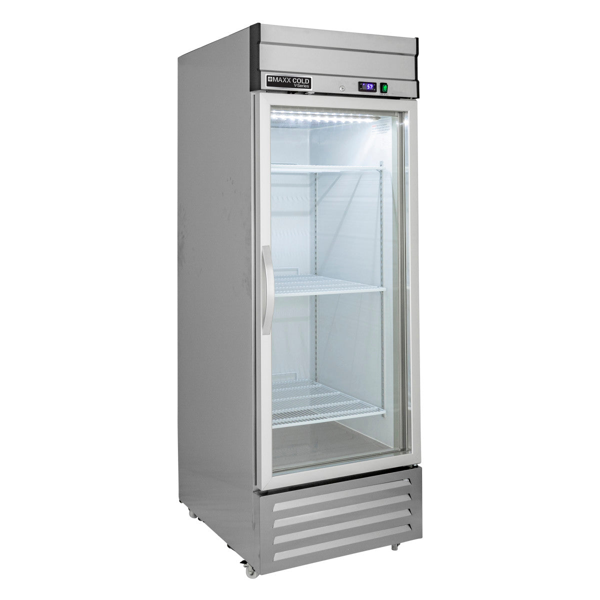 Maxx Cold V-Series 1 Glass Door Reach-In Refrigerator, Bottom Mount, 27 ...